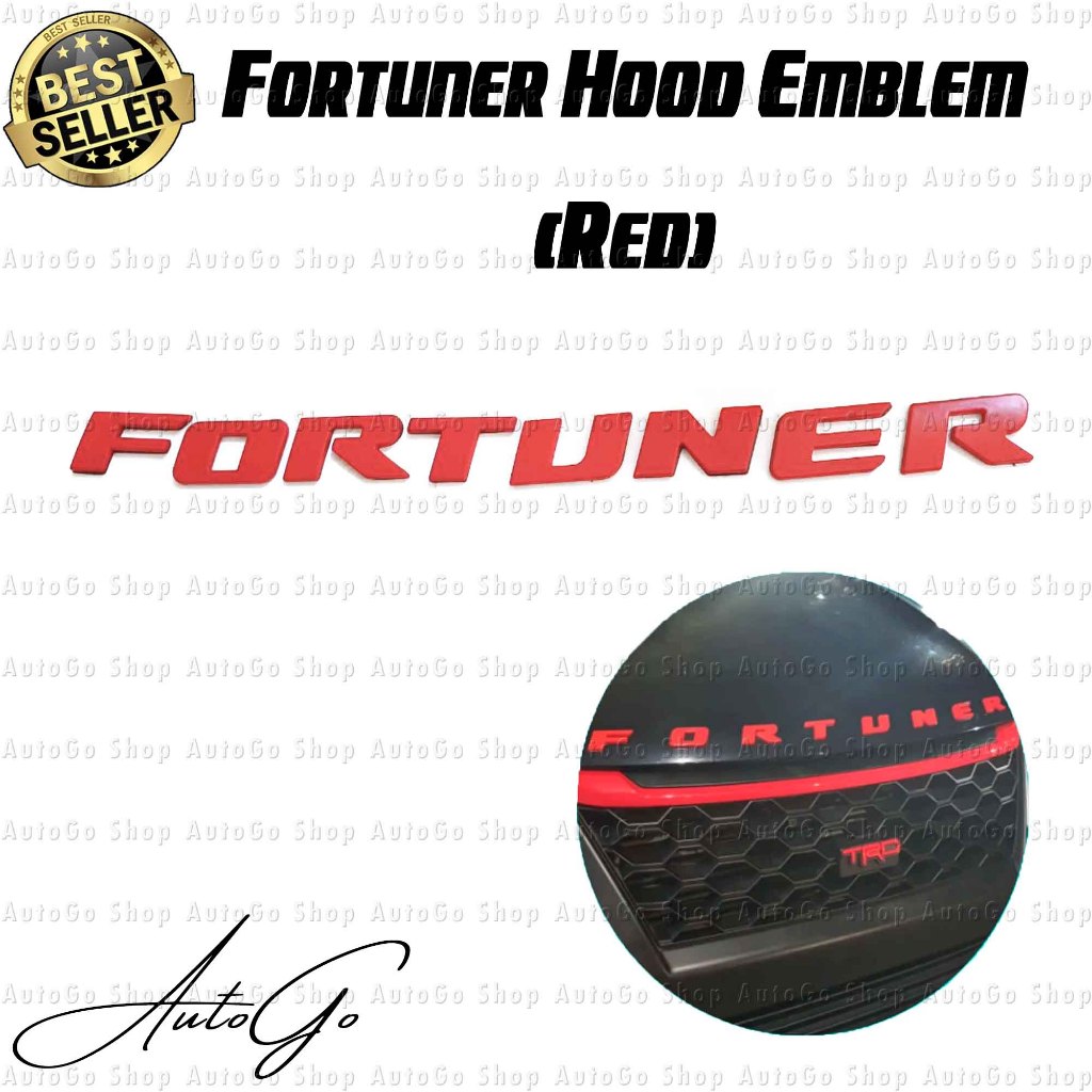Toyota Fortuner 2016-2020 Front Hood Emblem (Red) | Shopee Philippines