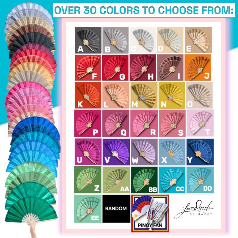 ilovedivi Local Made Satin plain solid color Oriental Summer Pamaypay ...