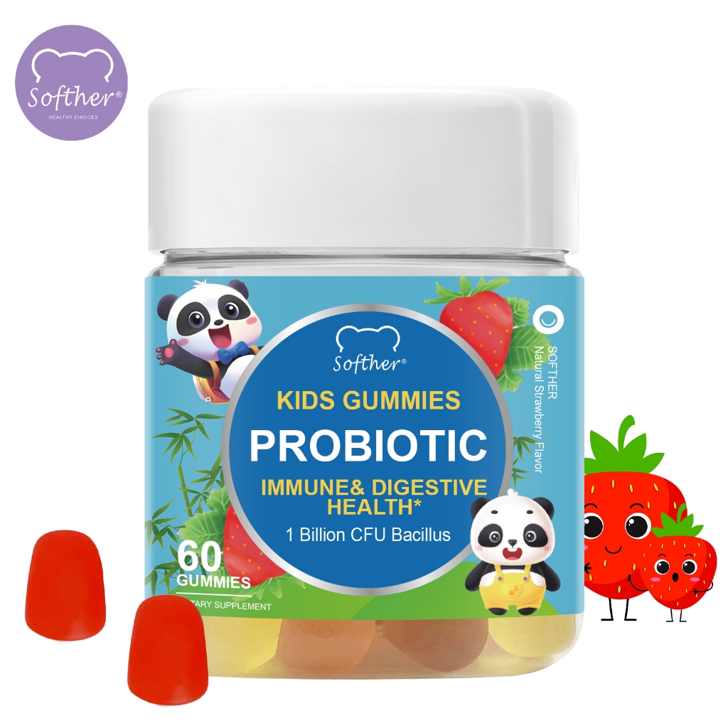 Softher Kids Vitamin Probiotic Gummy with 1 Billion CFU Probiotics For ...