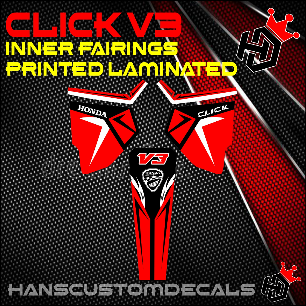honda click version 3 inner fairings sticker printed laminated | Shopee ...