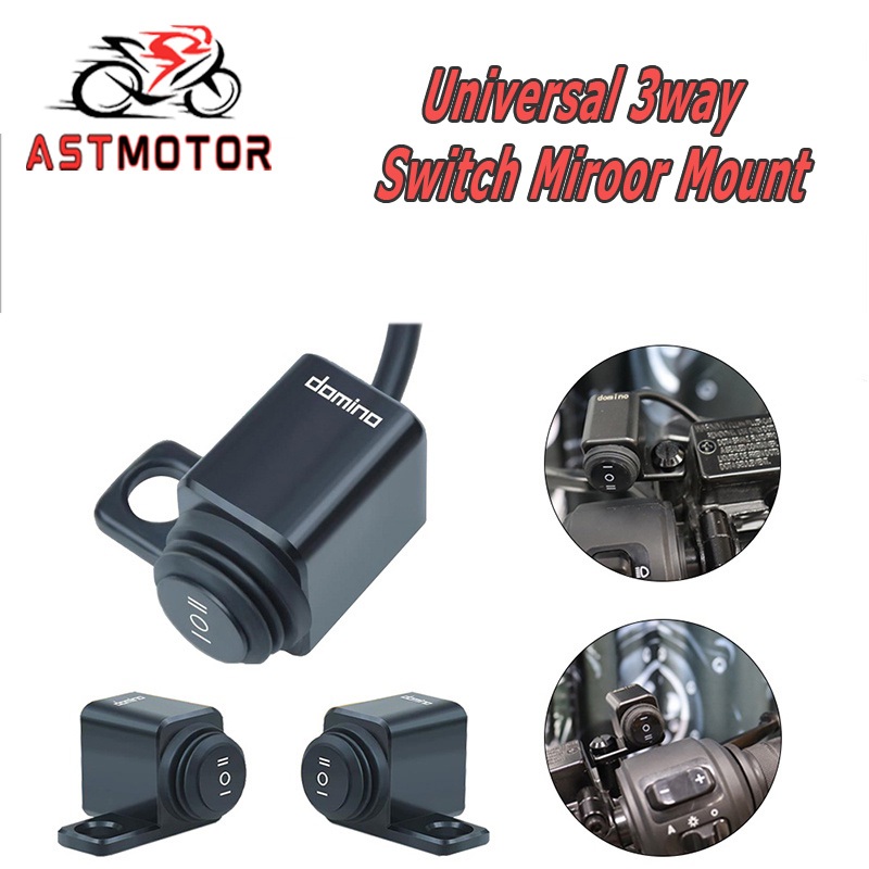 Motorcycle Mini Driving Light Switch Mirror Mount 3 Way Hazard Fog ...