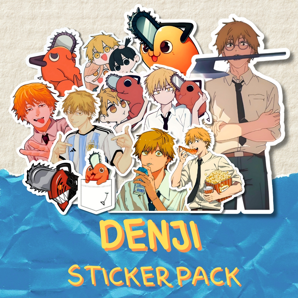 Denji - Chainsaw Man 12pcs Sticker Pack | Die-Cut Matte Laminated Vinyl ...