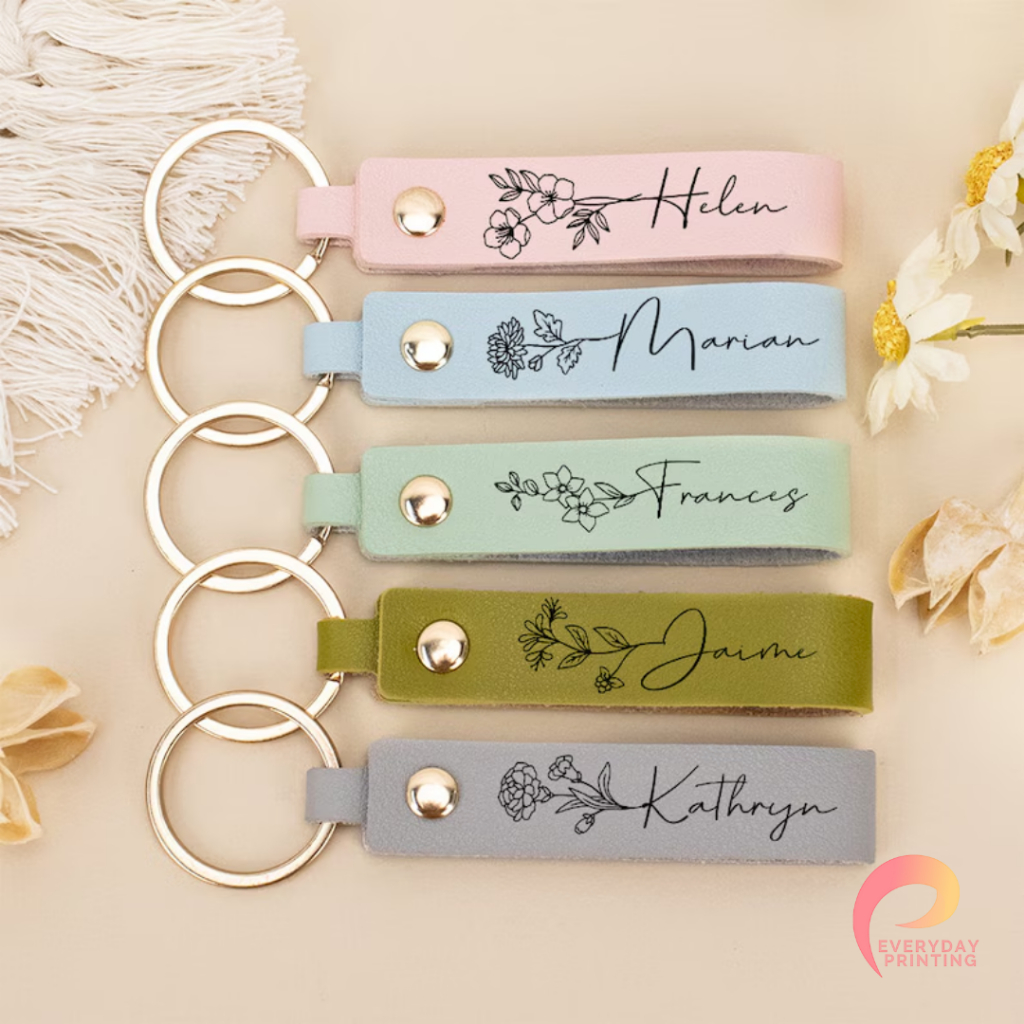 Custom Engraved Leather Keychain (Personalized Key Holder - K2 ...