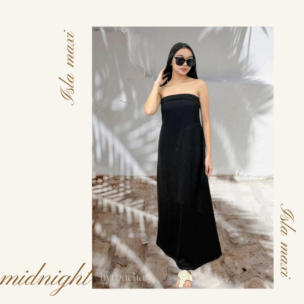 Isla daily tube Maxi dress in Charmuse silk |Linen&Co. | Shopee Philippines