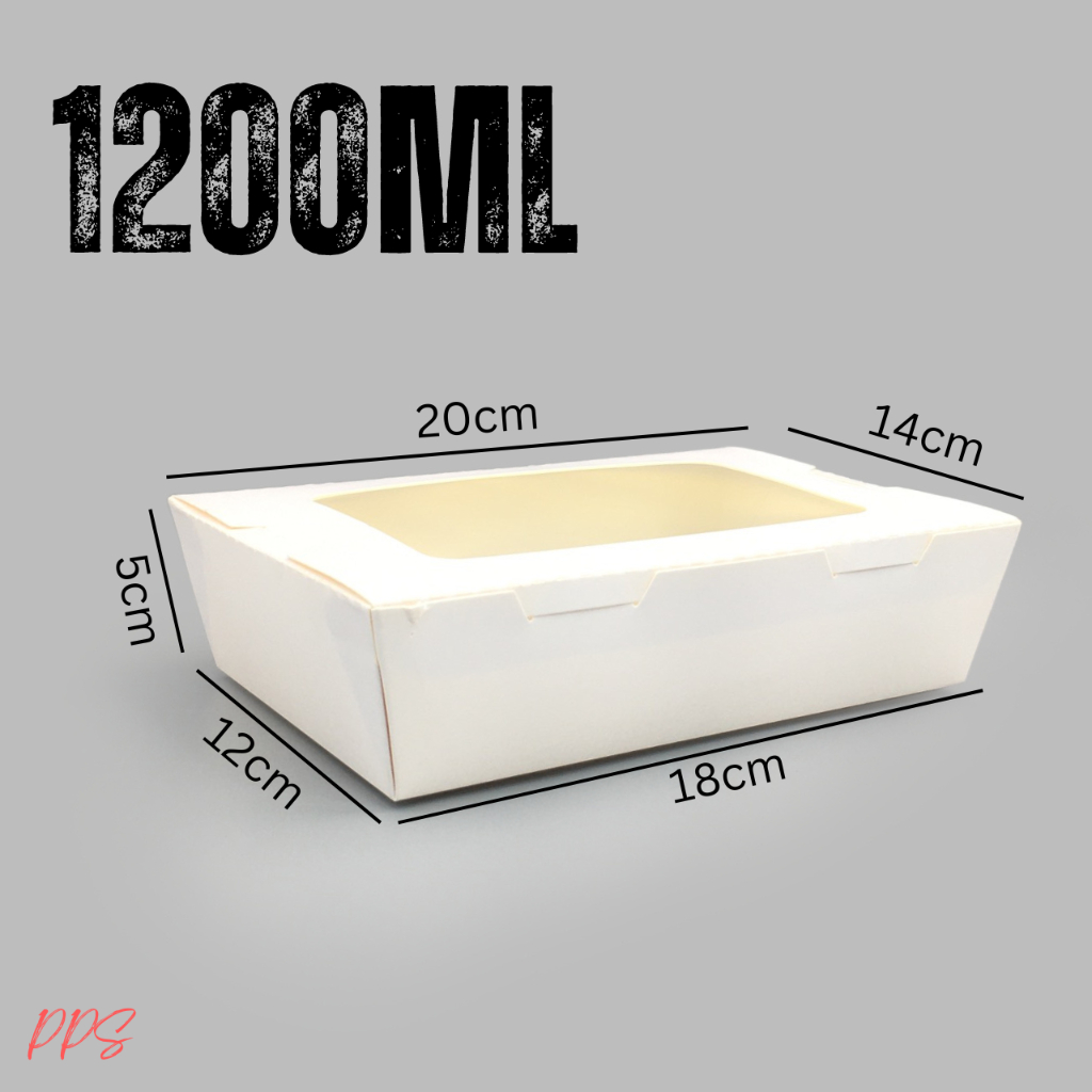 20pcs/50pcs Disposable Paper Meal Box Kraft Takeout Box Window Type ...