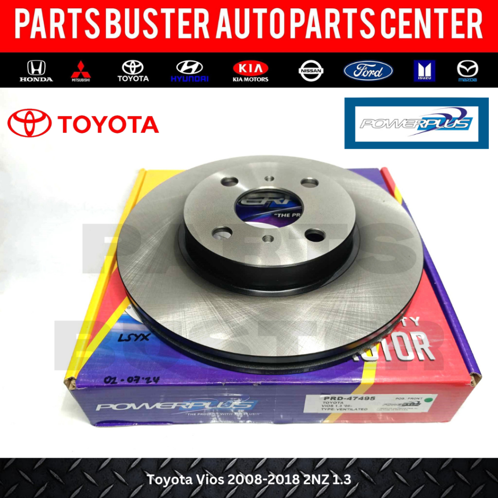 Front Brake Disc Rotor for Toyota Vios 2008-2018 2NZ 1.3 (PRD-47495 ...