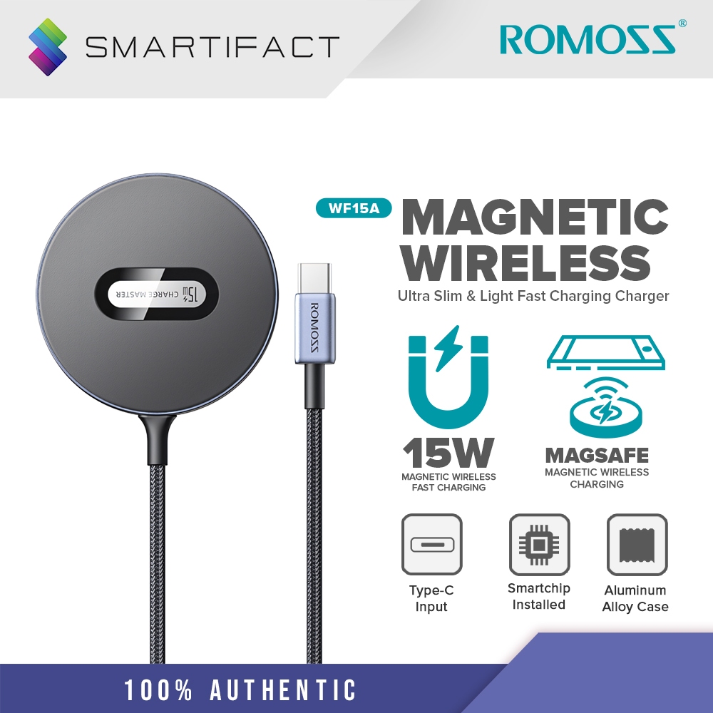 Romoss WF15A 15W Magnetic Type C Wireless Charging with Led Indicator ...