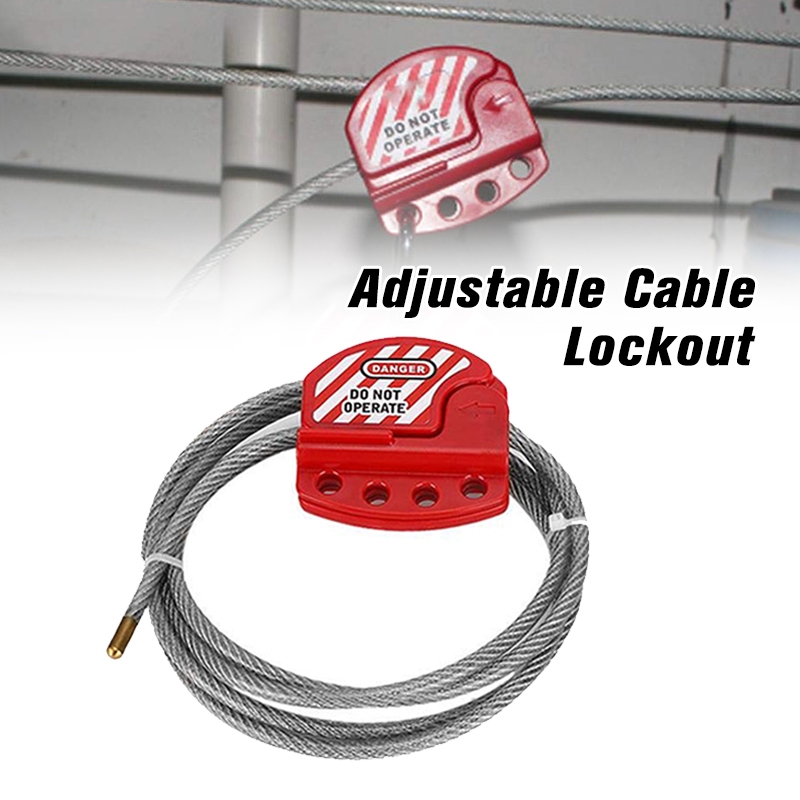Lockout Tagout Cable Lock, 4mm 1.8m Adjustable Steel Vinyl Coated Cable ...