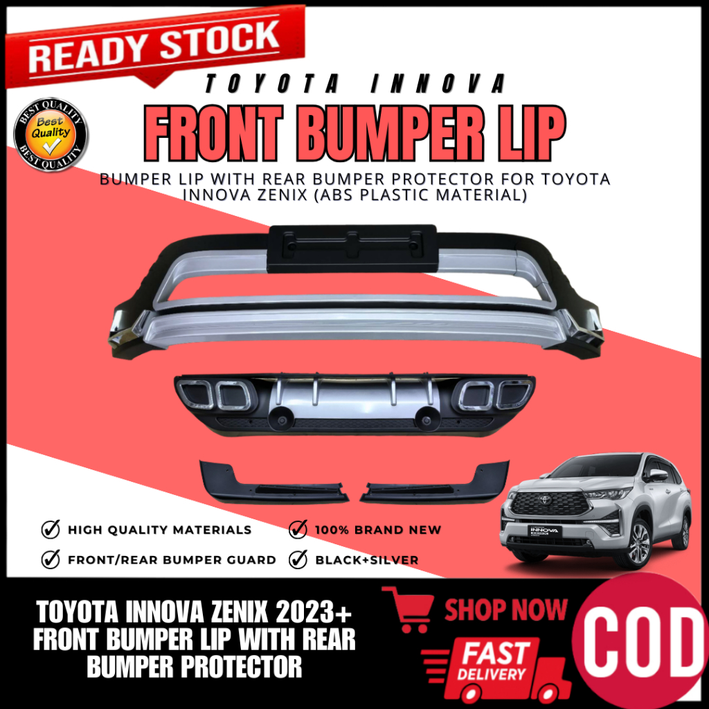 GCAO- TOYOTA INNOVA ZENIX 2023+ FRONT BUMPER LIP WITH REAR BUMPER ...