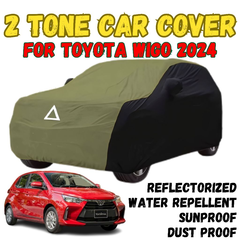MH Car Cover 2 tone for Toyota Wigo 2024 Reflectorized Taffeta Nylon ...