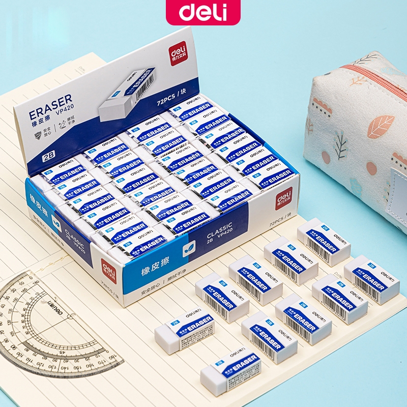 Deli 2B White Eraser PVC 14*30mm 1pc VP420 | Shopee Philippines