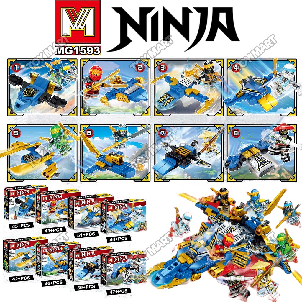 8 Boxes Ninja Blocks Assemble Fighter Jet Ninja Minifigures Collectible ...