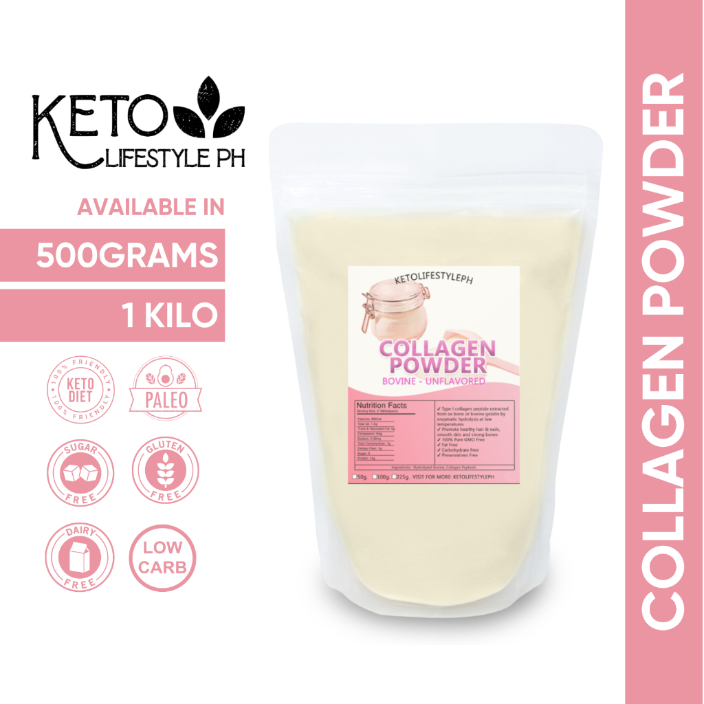 Collagen Powder 500g/1kg (Unflavored/Bovine/Keto & Low-carb Approved ...
