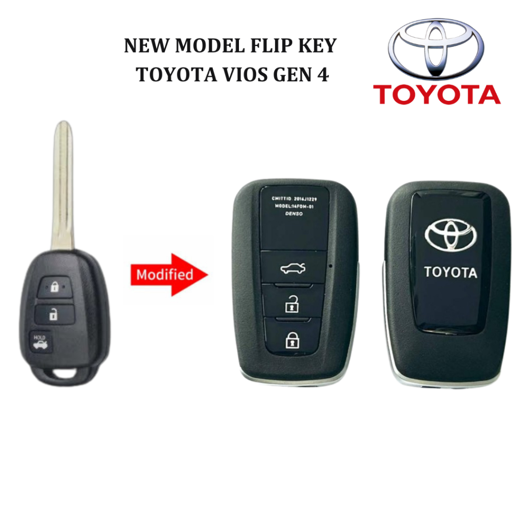 NEW MODEL TOYOTA VIOS GEN 4 JOKER XLE VARIANT 2019 TO PRESENT FLIP KEY ...