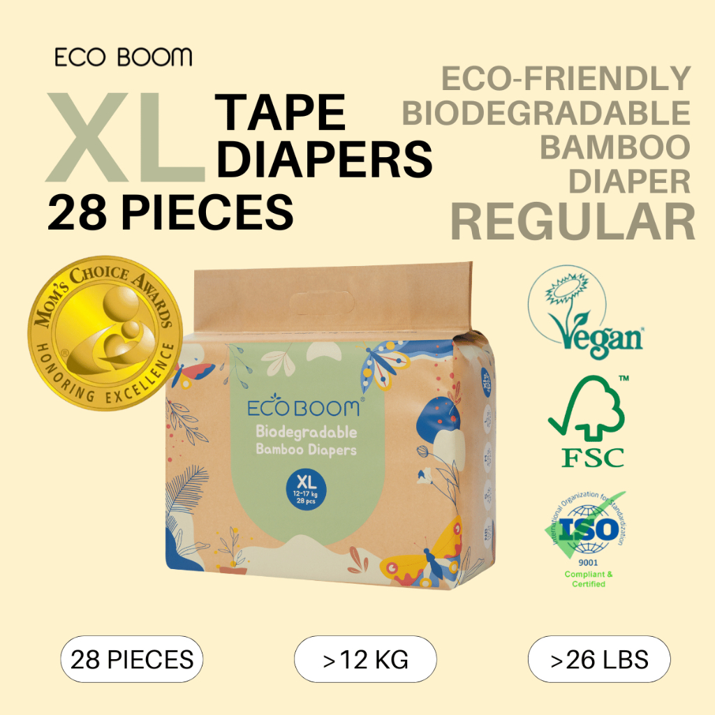 ECO BOOM XL Regular Tape Biodegradable Bamboo Diapers 28 pieces ...