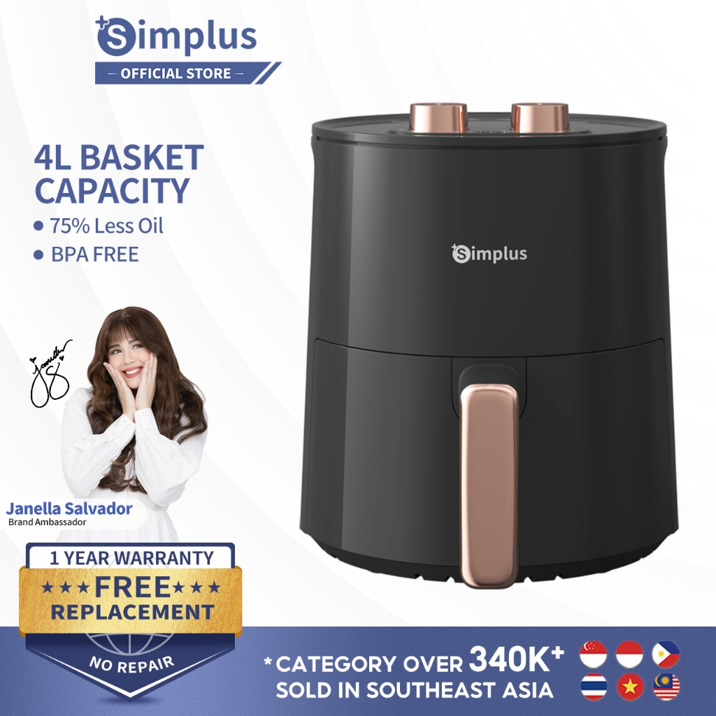 Simplus Air Fryer Multi-functional Oil Free Non Stick Black&Beige 4L/5L/6L | Shopee Philippines