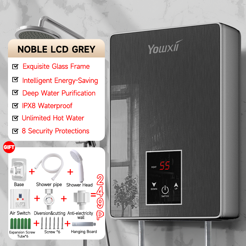 Yowxii Modern LCD Water Heater Shower Inverter Electric Hot And Cold ...