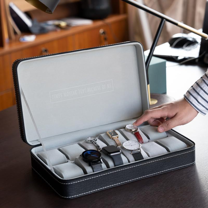 Watch Box Watch Cases 6/10/12 Slot Portable Travel Zipper Bag Collector ...