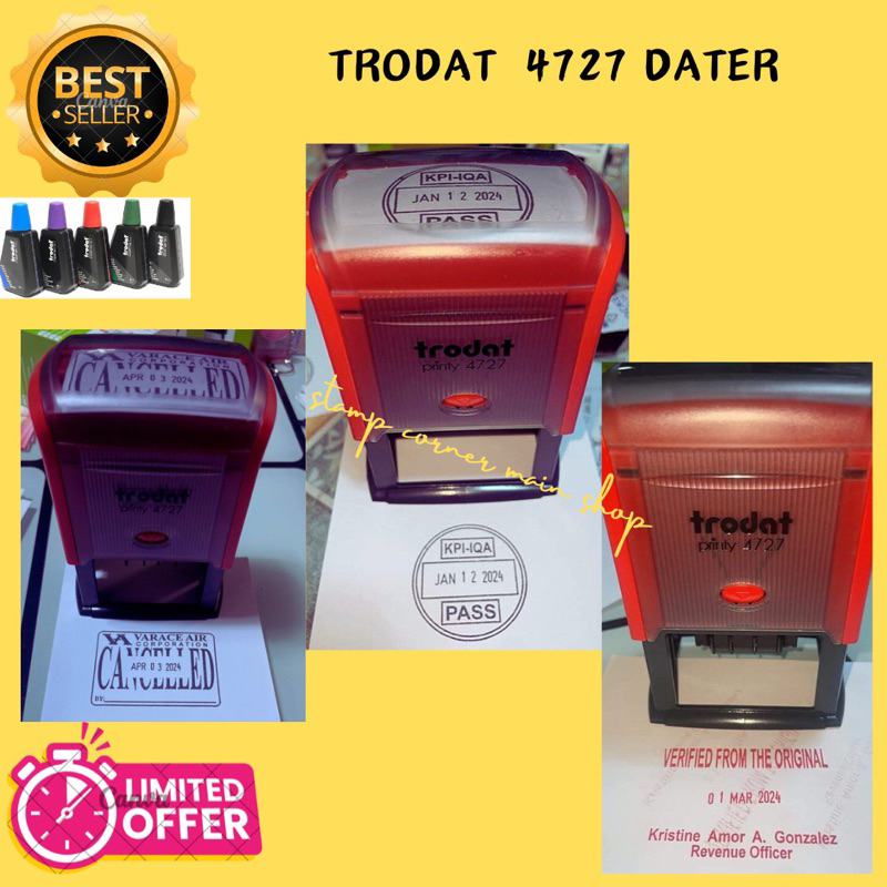 Trodat 4727 Selfinking Stamp Dater Customized | Shopee Philippines