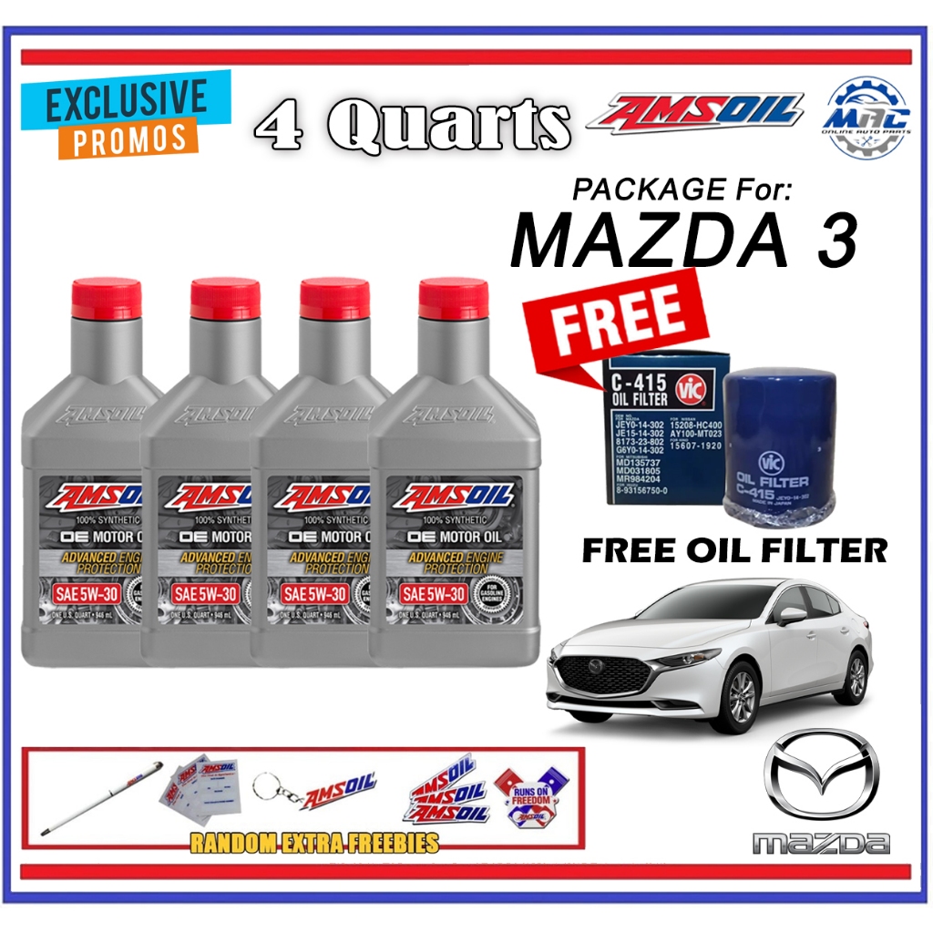 AMSOIL OE Motor Oil 5W30 Fully Synthetic oil 4 Quarts for PACKAGE FOR ...