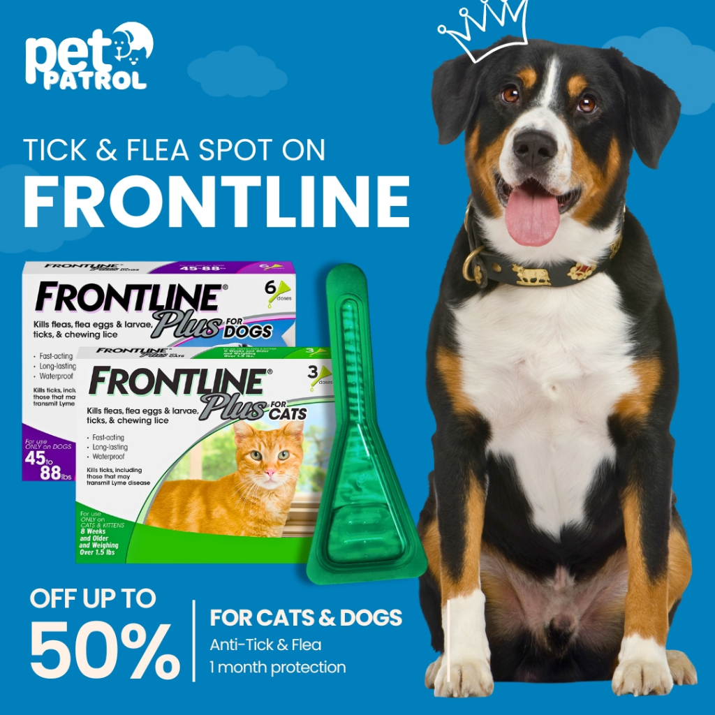 Frontline Plus Fast Acting Anti Ticks and Fleas Spot-On and Waterproof ...