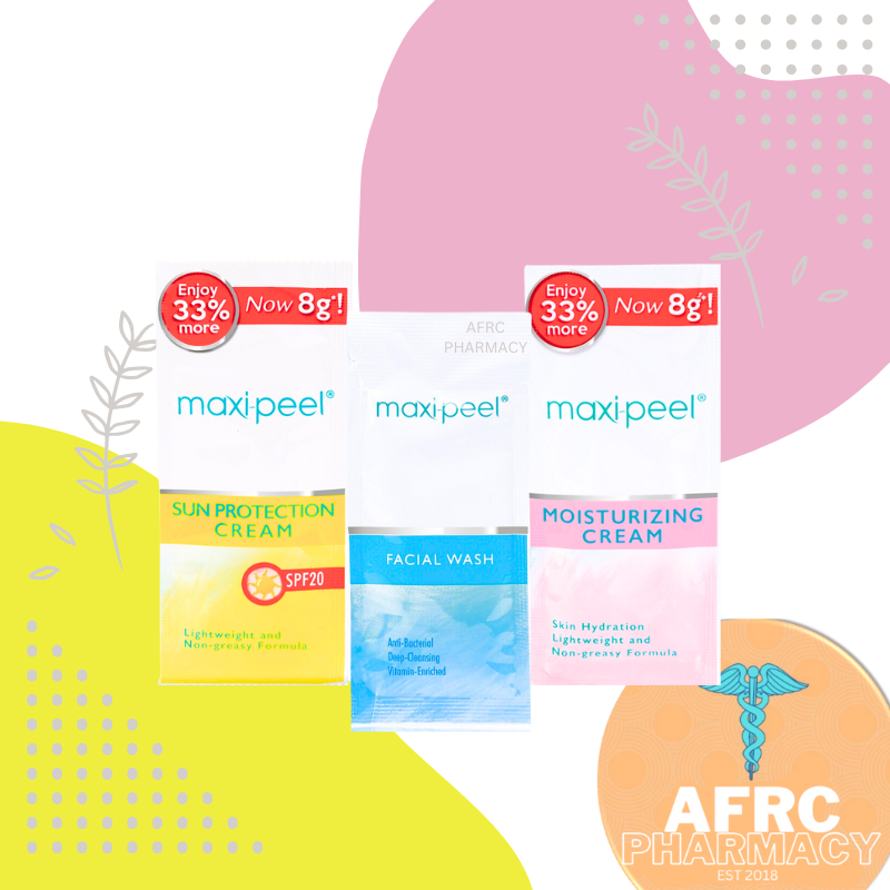 Maxipeel Facial Wash Sunblock Moisturizing Cream Sachet 8g | Shopee Philippines