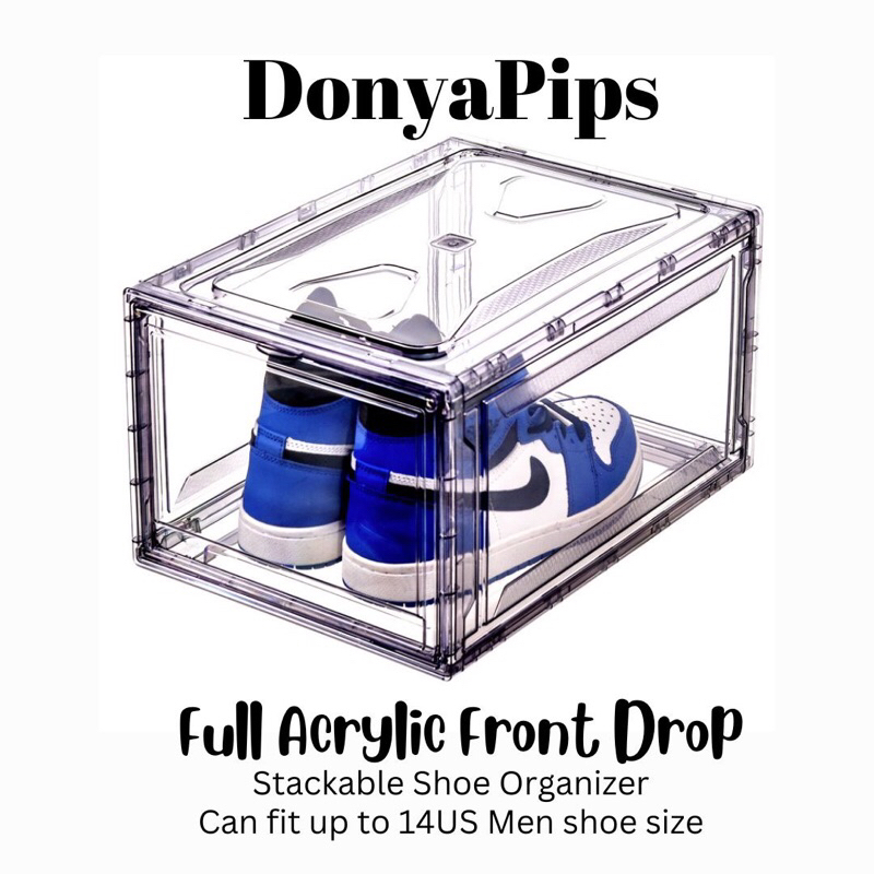 Acrylic Shoebox Front drop Stackable Full Acrylic Heavy Duty Dustproof ...