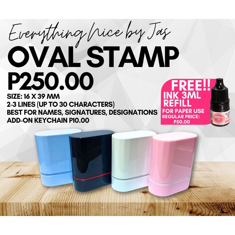 Oval Personalized Self-Inking Stamp | Shopee Philippines