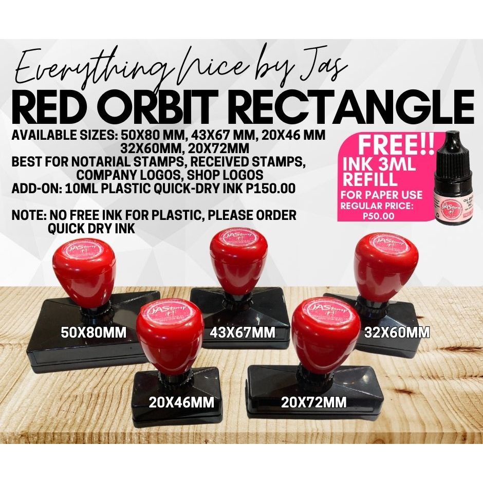 Red Orbit Rectangular Self-Inking Stamp with Free Ink | Shopee Philippines