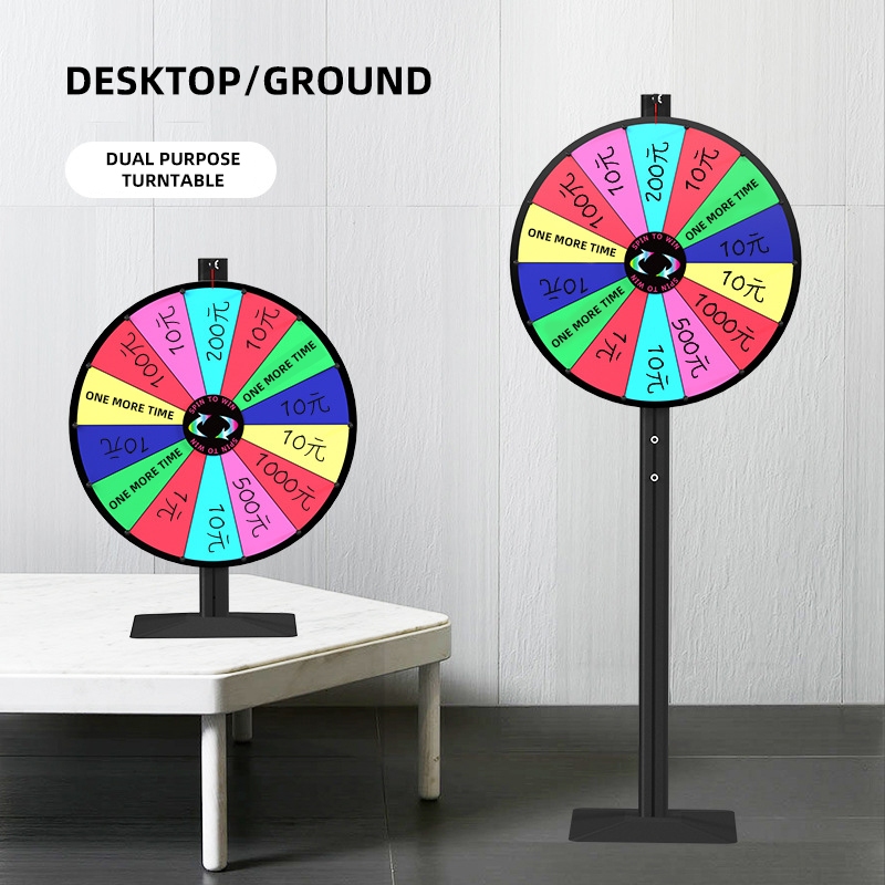 16/24 inch Prize Wheel Fortune Game with Dry Erase Markers Eraser Prize ...