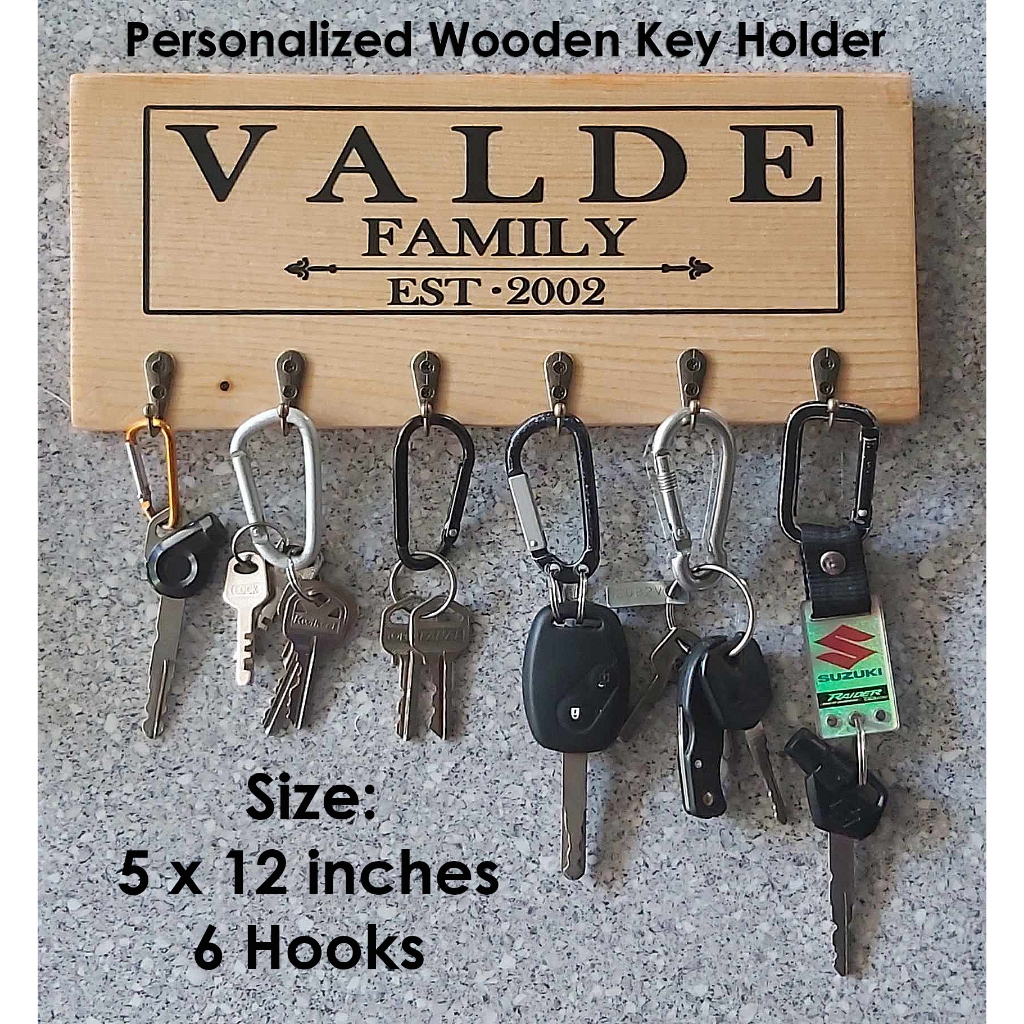 Personalized Wooden Key Holder | Customized Family Key Holder for Wall ...