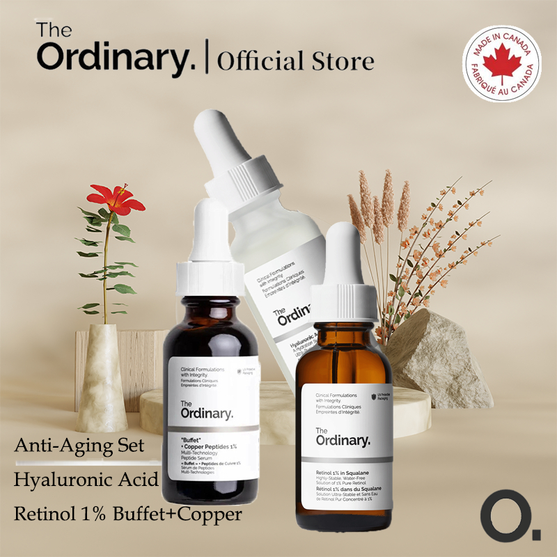 The Ordinary Anti-Aging Set Hyaluronic Acid Retinol 1% Buffet+Copper ...