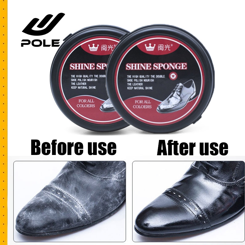 Black paste shoe double sponge leather shoe polishing tool colorless ...