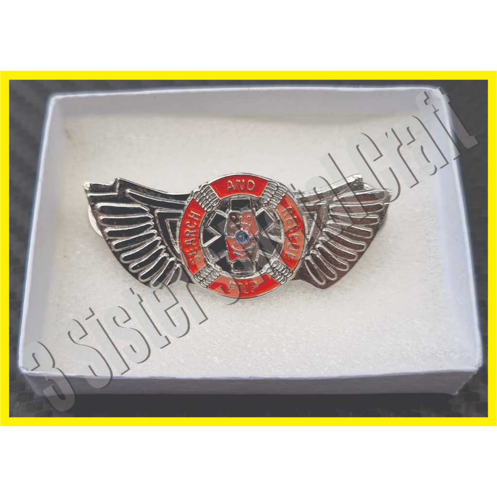 Search and Rescue PIn, Silver plated, Molder type, brass materials ...