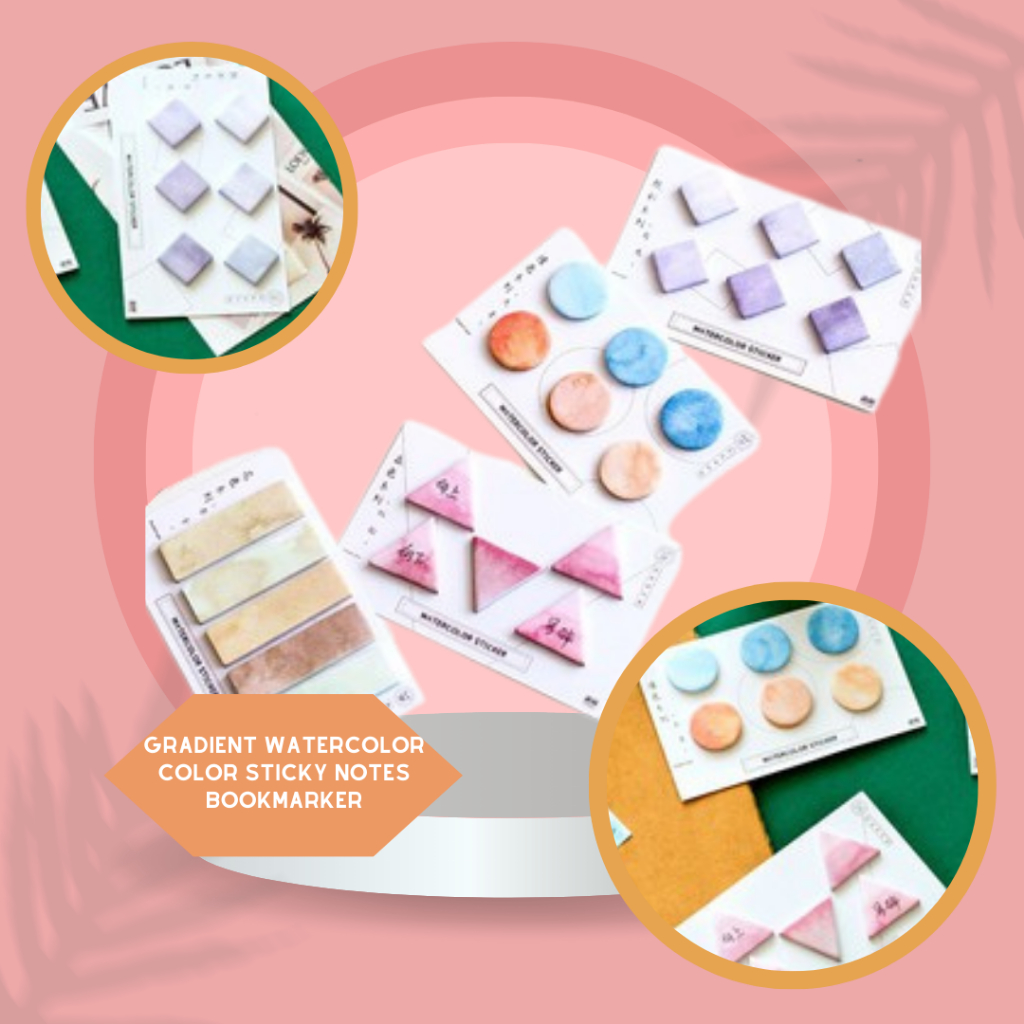 Gradient Watercolor Color sticky notes Bookmarker | Shopee Philippines