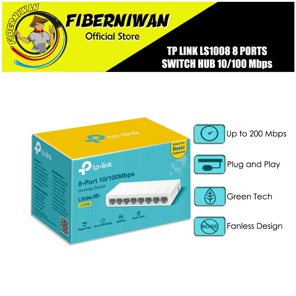 Tp-Link LS1008 8-Port 10/100Mbps Desktop Network Switch | Shopee ...