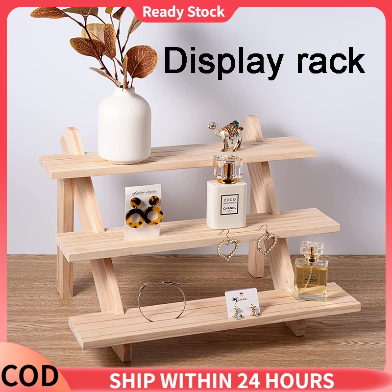 4-layer ladder display storage rack indoor and outdoor solid wood plant ...
