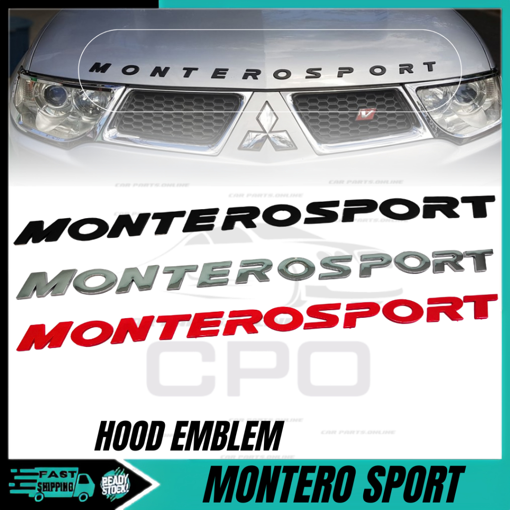 CPO ABS MONTERO SPORT Letters Car Auto Front Hood Emblem Badge Sticker ...