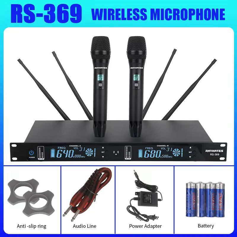 RAYHAYES Professional Wireless Microphone Heavy Duty UHF 200 CHANNEL ...