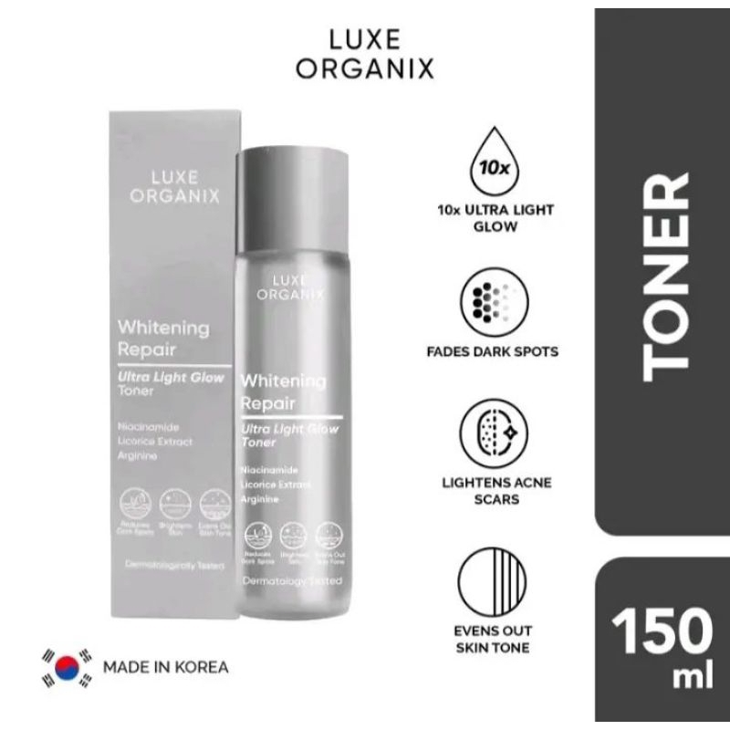 LUXE ORGANIX Whitening Repair Toner, Cleanser, Moisturizer, Serum ...