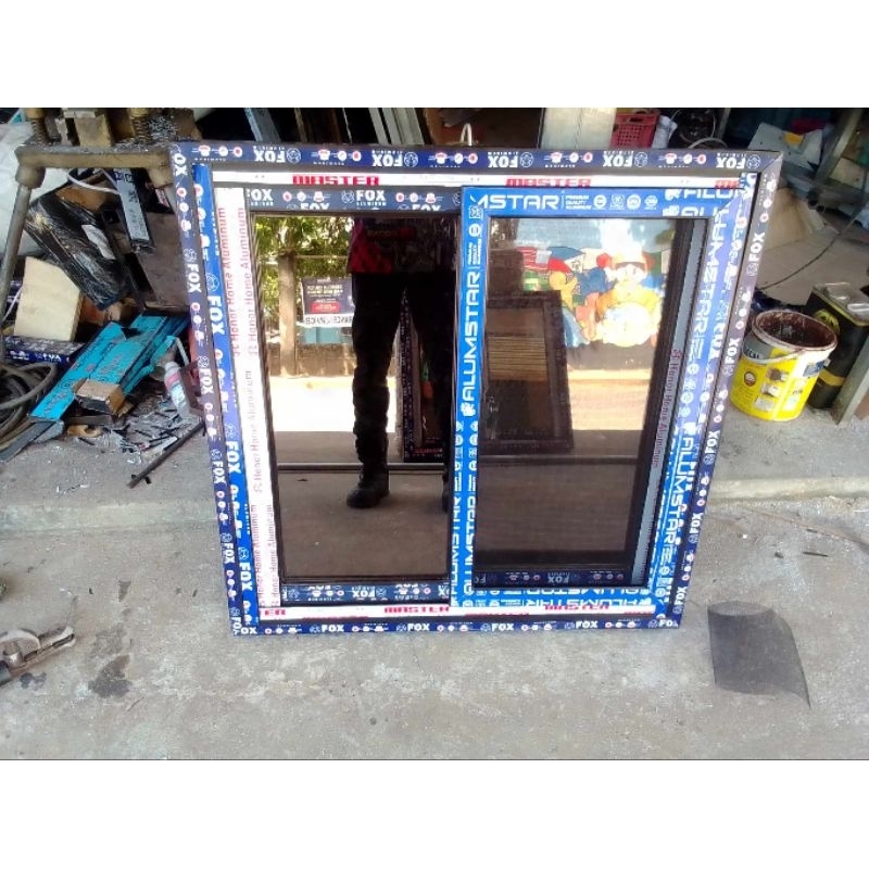 W80 xH80cm 2pcs Aluminum Sliding Window w/ HAMBA & Free Screen | Shopee ...