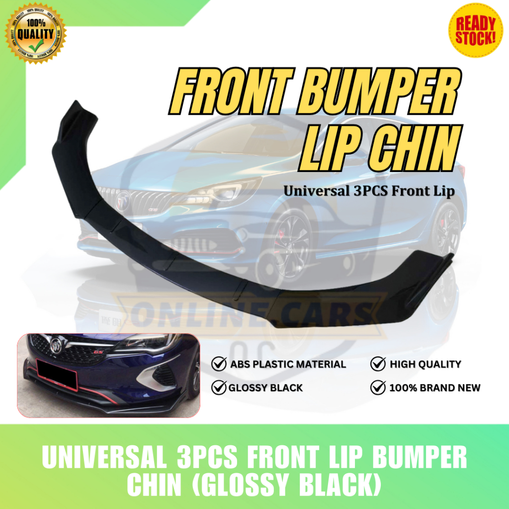 OC - Universal 3PCS Car Front Lip Chin Bumper Body Kits Splitter Front ...