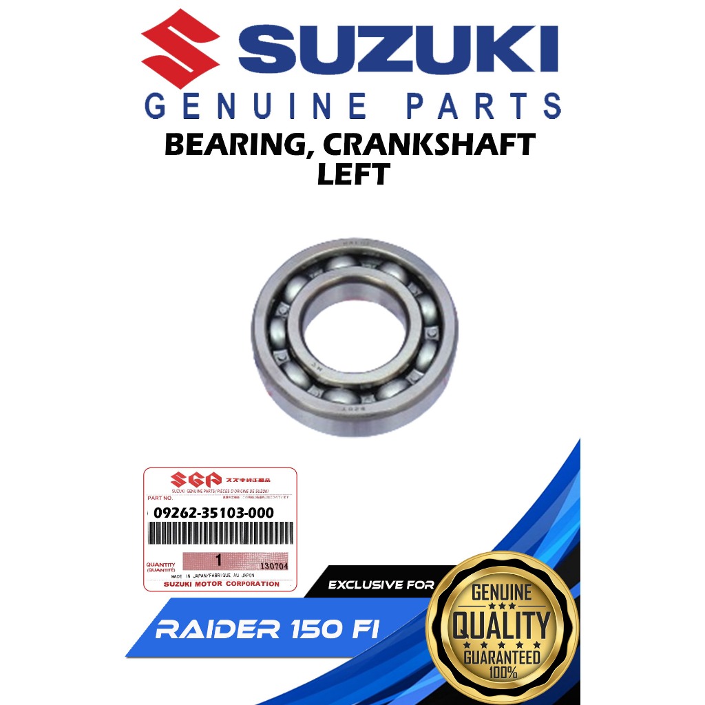 SUZUKI GENUINE BEARING, CRANKSHAFT LEFT FOR RAIDER 150 FI ( 09262-35103 ...