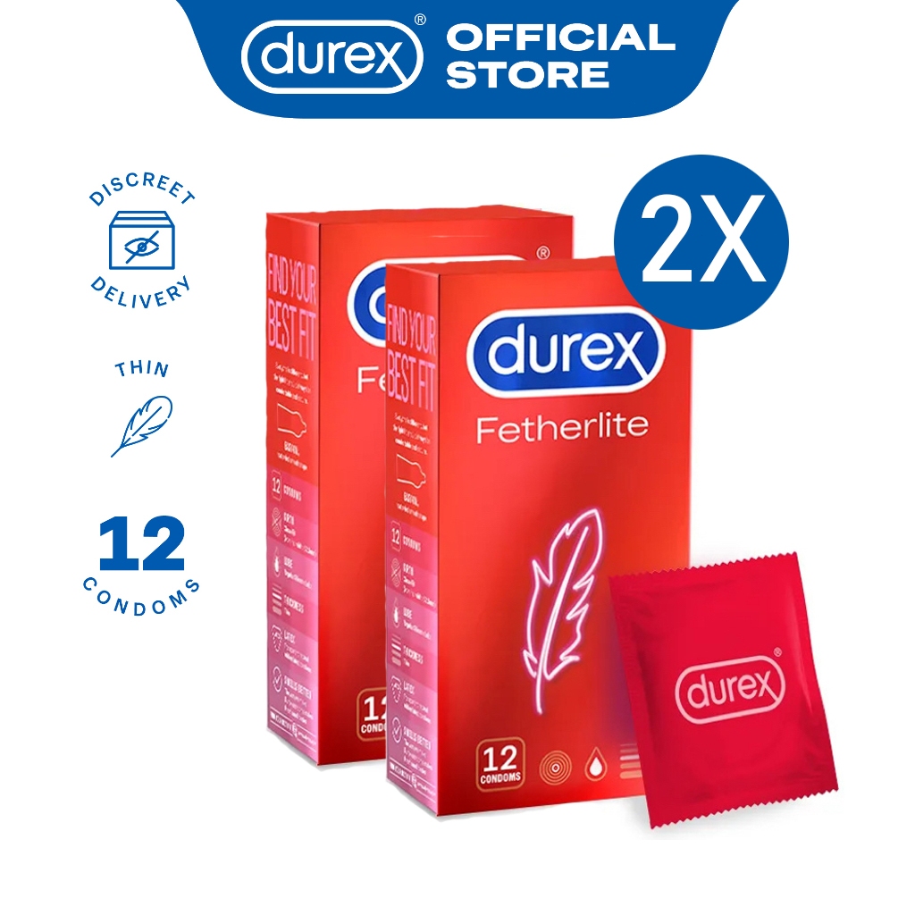 Durex Condoms Fetherlite Thinner Lubricated Condoms 12s (Set of 2 - 24 ...