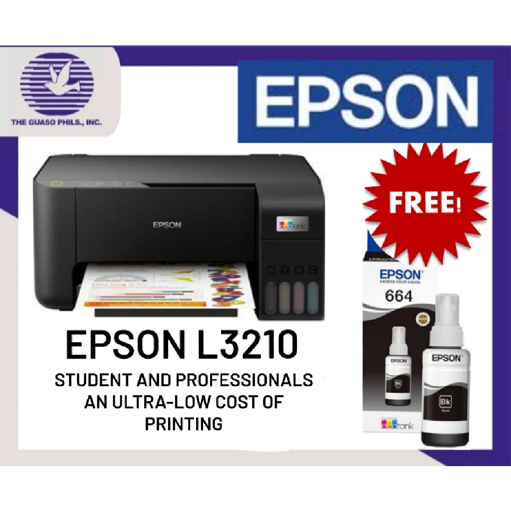 Epson EcoTank L3210 A4 All-in-One Ink Tank Printer | Shopee Philippines