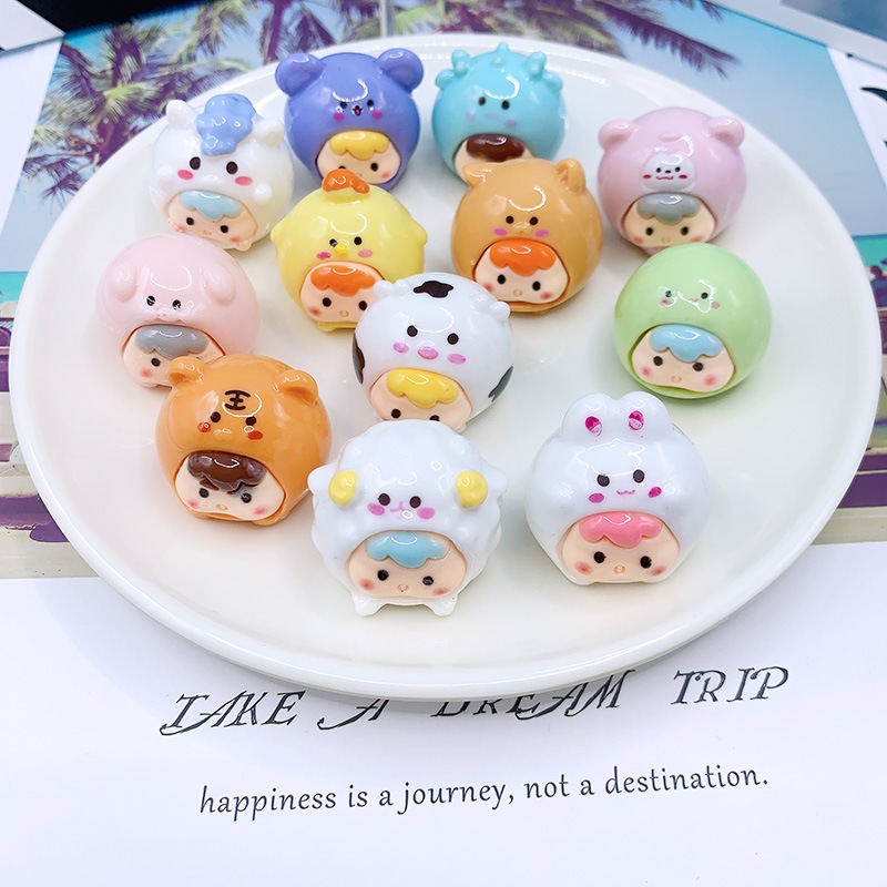 3D DIY resin charms zaizai zodiac figures mix by piece zaizai zodiac #1 ...