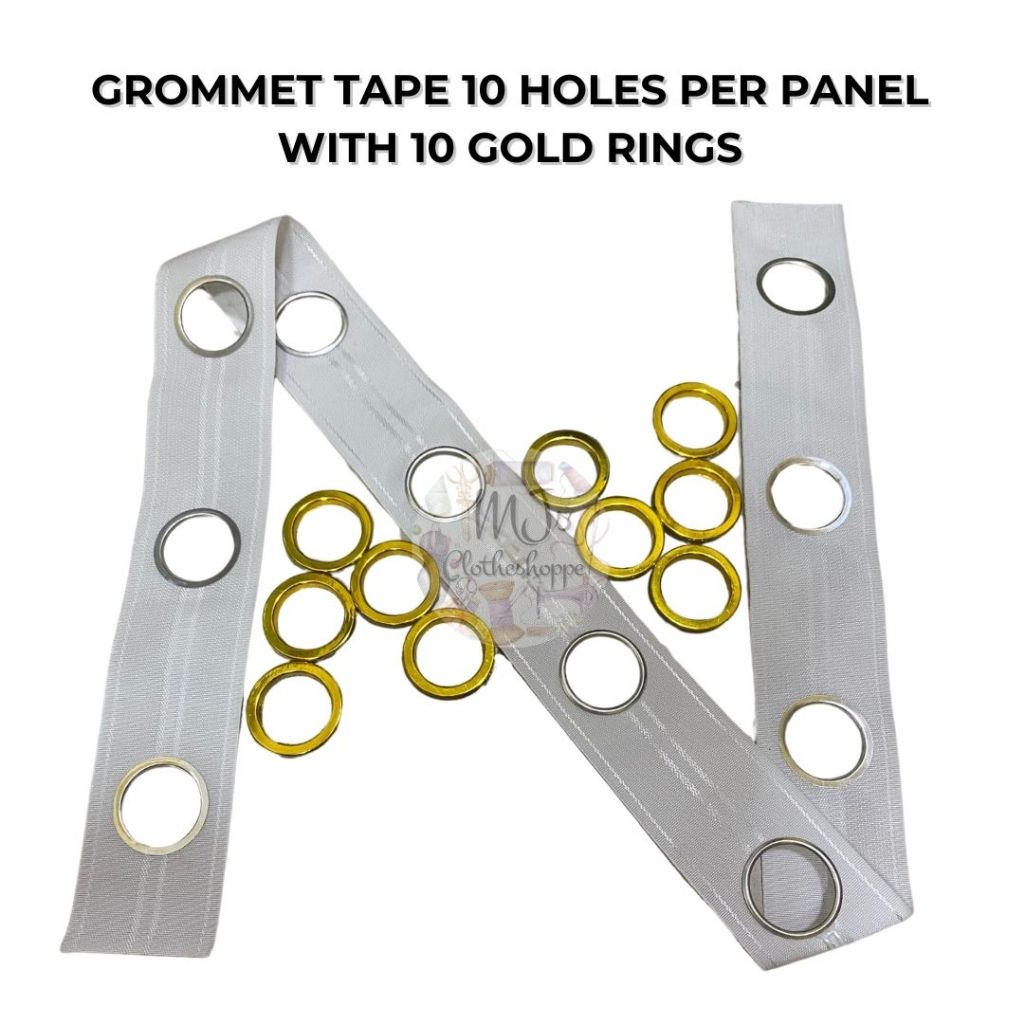 RING CURTAIN / EYELET GROMMET WITH PLASTIC GOLD RINGS PER 10 HOLES ONLY ...