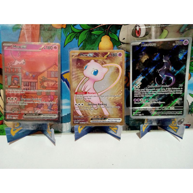 Pokemon 151 UPC Promo Sealed- Mew ex, Mew ex Gold Mewtwo Illustration ...