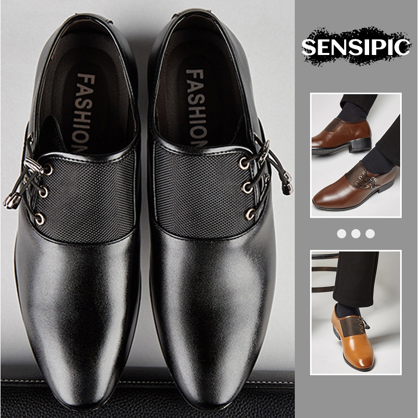 SENSI PIC#New design Dress shoes 2024 Korean style Genuine PU leather ...
