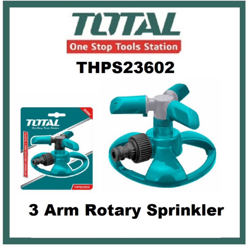 TOTAL premium Industrial plastic 3 Arm Rotatory Sprinkler garden ...